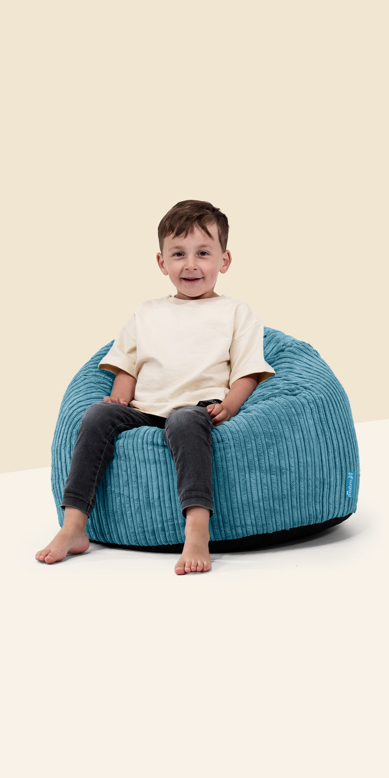 Lounge Pug, Kinderfauteuil Zitzakken, Poef, Corduroy Ivoor– Big Bertha ...