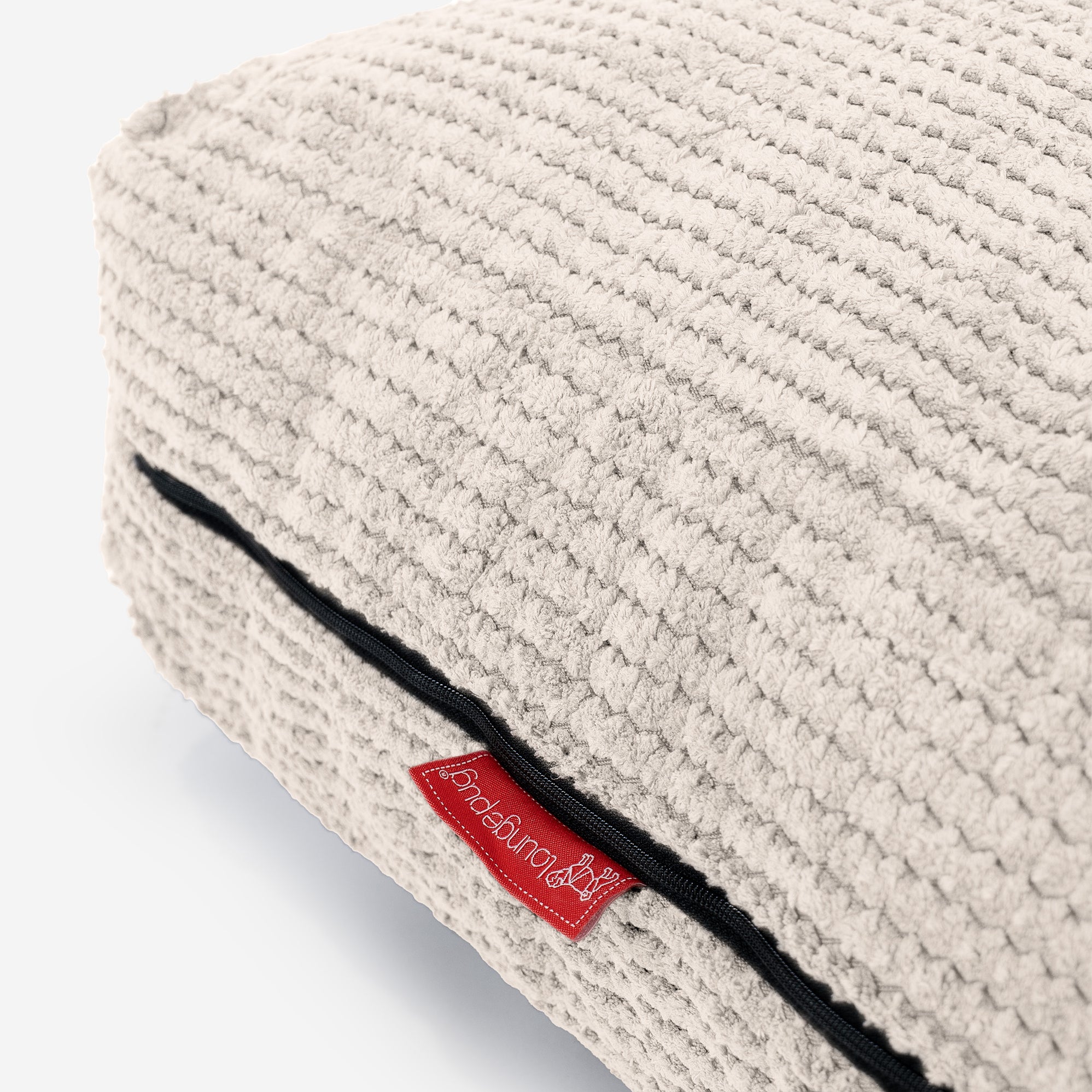 Lounge Pug Groot Vloerkussen Pompom Crème– Big Bertha Original NL